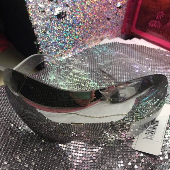 Accessories | Oversized Silver Mirror Reflective Rave Club Sunglasses ...